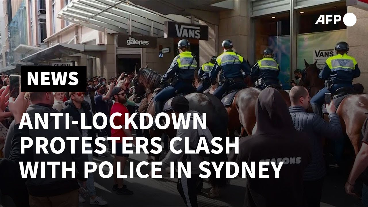 Anti-lockdown protesters clash with Sydney police | AFP - YouTube