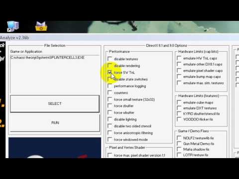 Best 3D Analyzer settings for Splinter Cell 3 chao