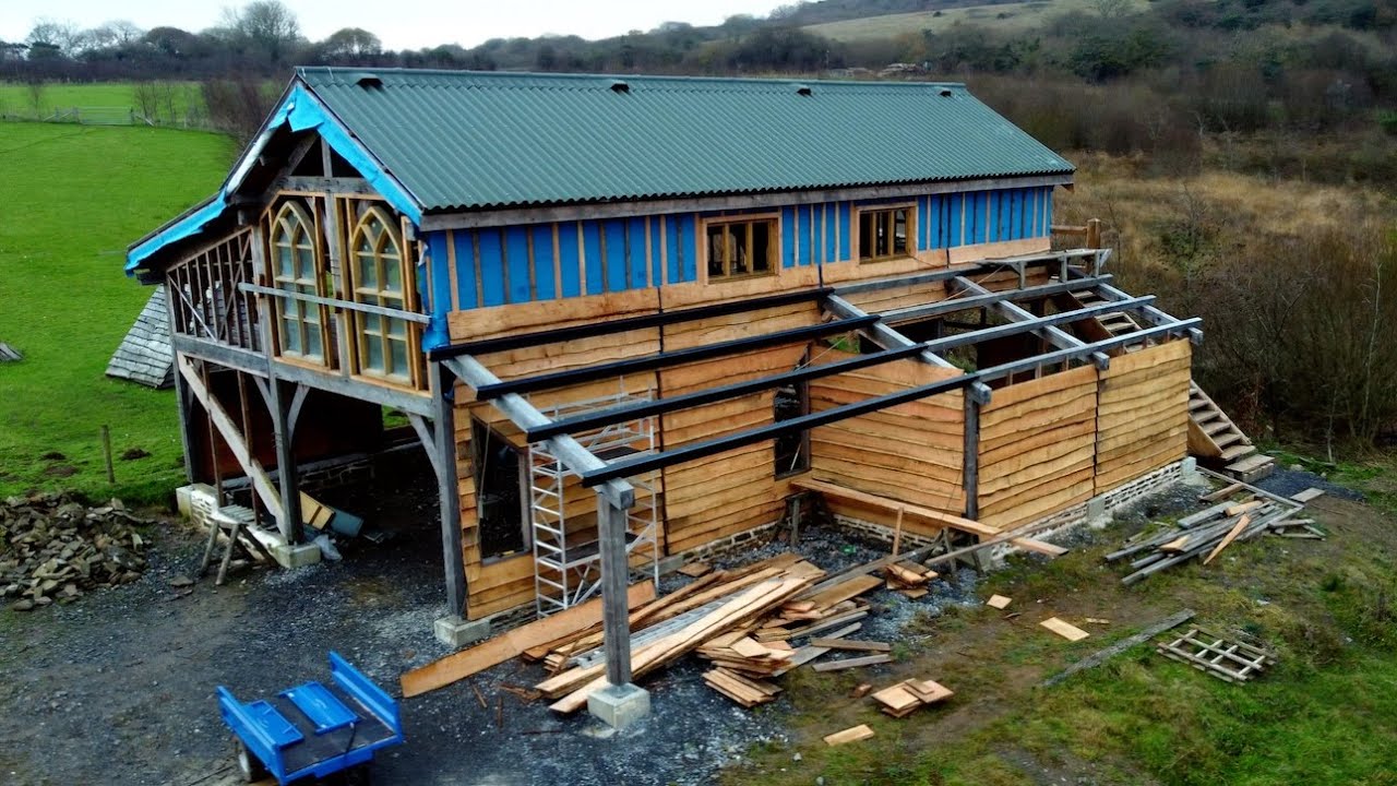 Timber Framed Barn Part 31 Cladding And New Addition To The Farm - YouTube