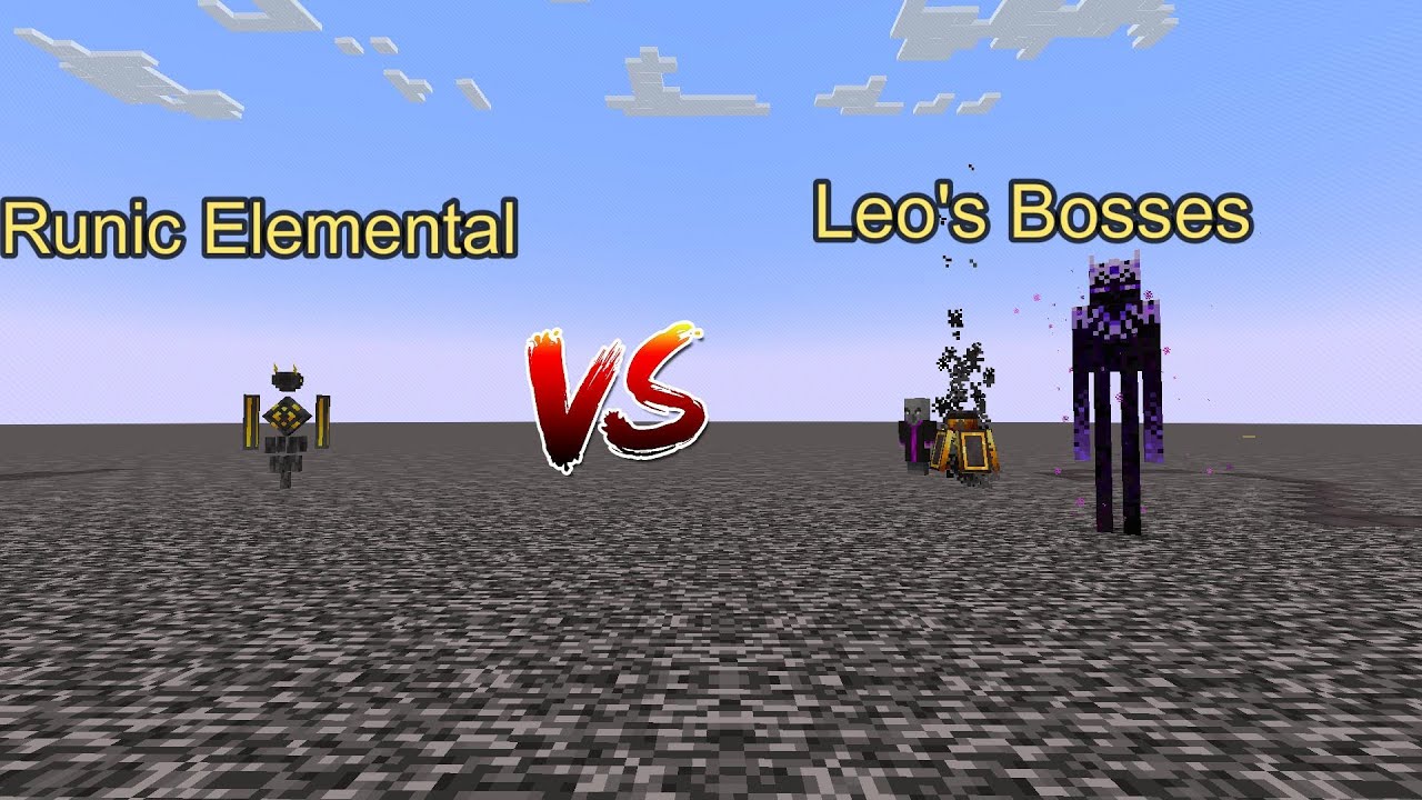 Runic Elemental vs Leo's Bosses Mob Battle Minecraft - YouTube