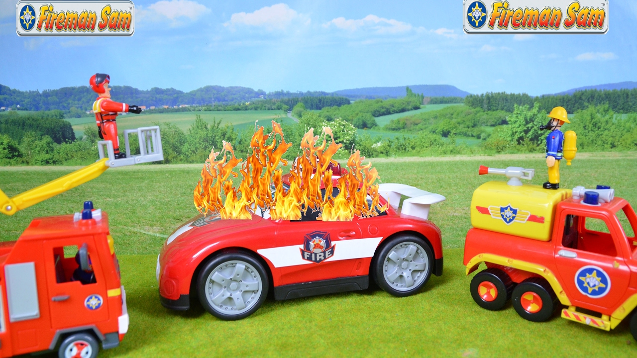 Fireman Sam Fire Car Rescue New Episode fire engine Video Feuerwehrmann ...