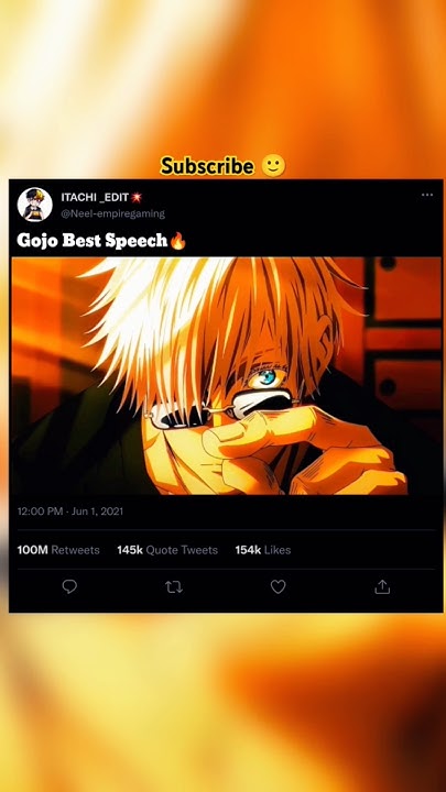 Gojo satoru Best speech🔥 original #jujutsukaisen #anime #gojo #jjk # ...