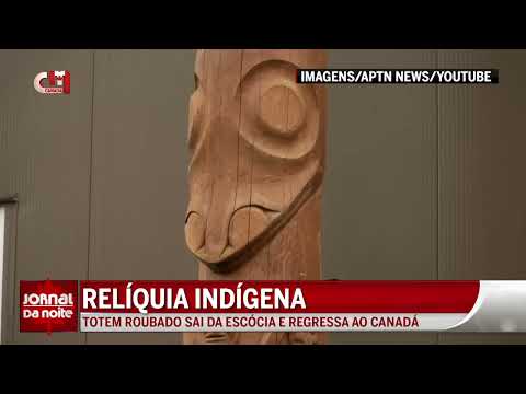 Relíquia indígena - Totem roubado sai da Escócia e regressa ao Canadá