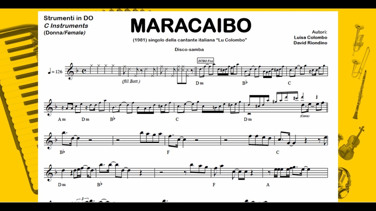 MARACAIBO (L.Colombo)(Female) disco-samba: Playalong Backing Track ...
