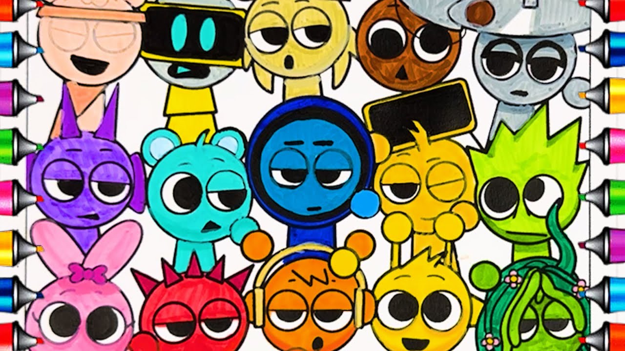 Happy Simon / Sprunki Color / Coloring Pages - YouTube