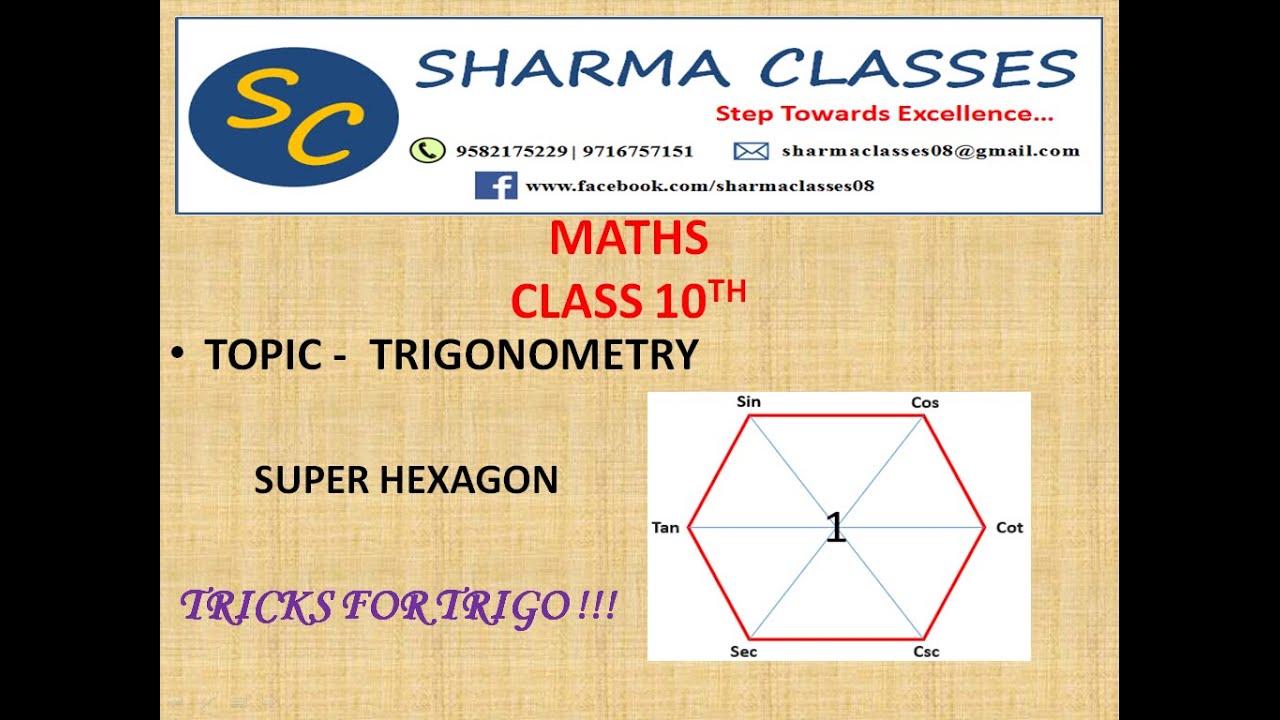 Super Hexagon Of Trigonometry_Class 10th - YouTube