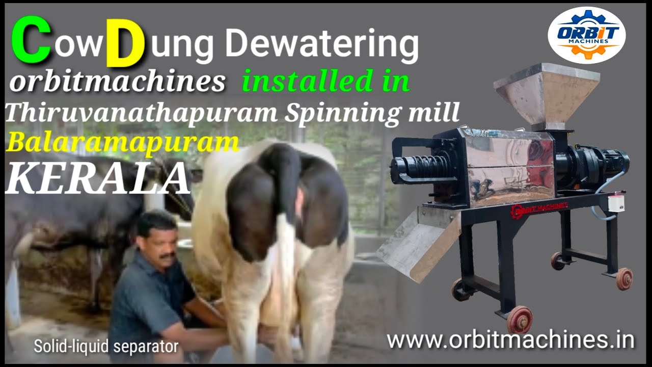 Cow Dung Drying machine, pig manure solid liquid separator installed in ...
