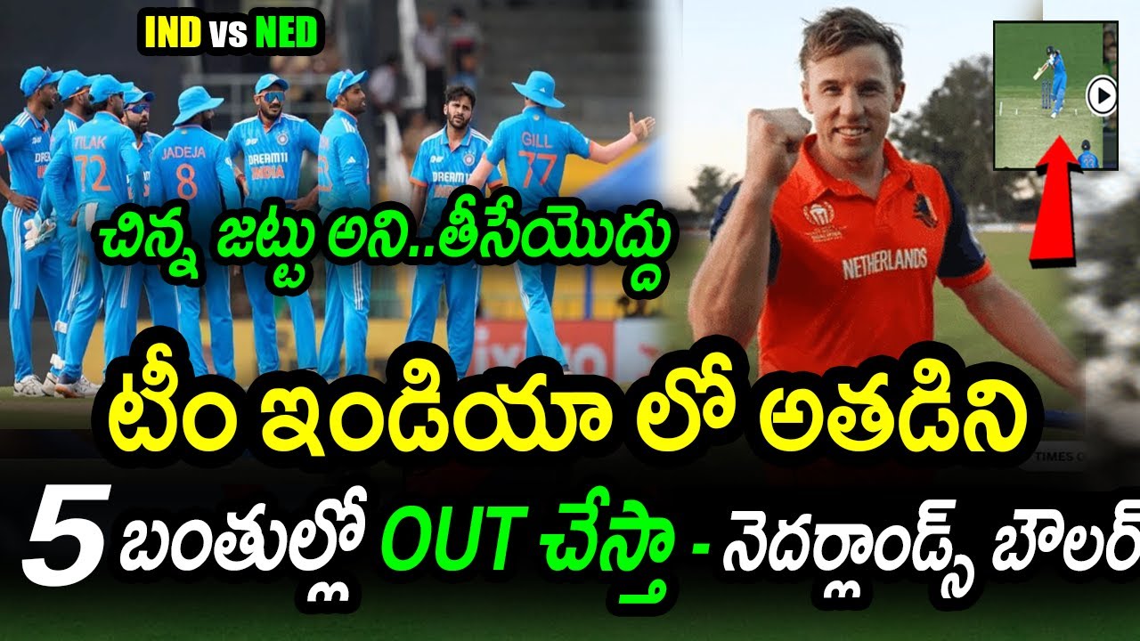 Netherlands Bowler Sensational Comments On Team India Top Batsman|IND ...