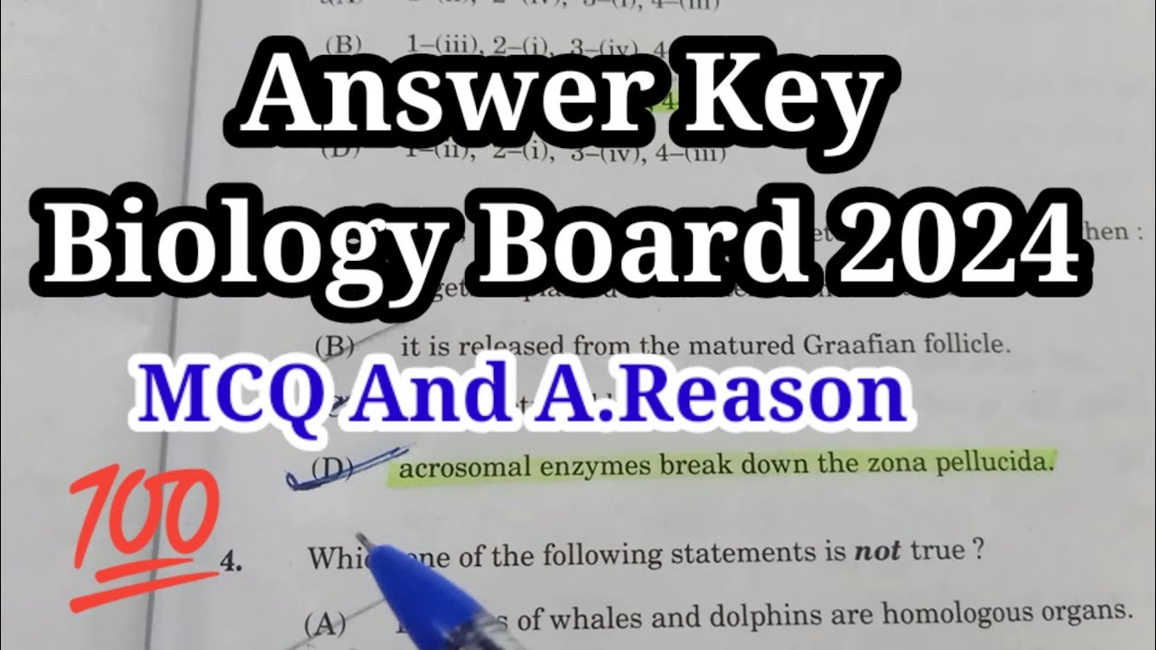 Class 12 Biology CBSE Board 2024 paper solution | Biology board ...