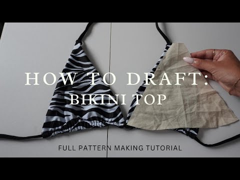 HOW TO MAKE : BIKINI TOP PATTERN // Pattern Making. DIY BIKINI (BEGINNER FRIENDLY) #diy #sewing