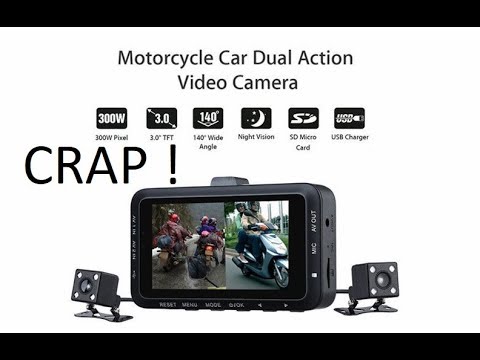 3" Motorcycle Camera Motorbike Front & Back Dual HD Dash Cam Video DVR ...