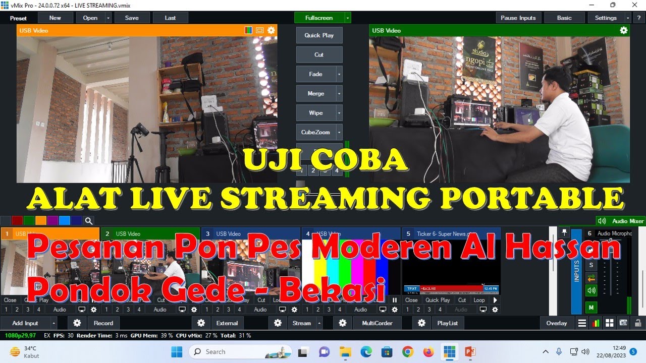 🔴 (Live) Ujicoba Alat Live Streaming Portable | Pesanan Pon Pes Moderen ...