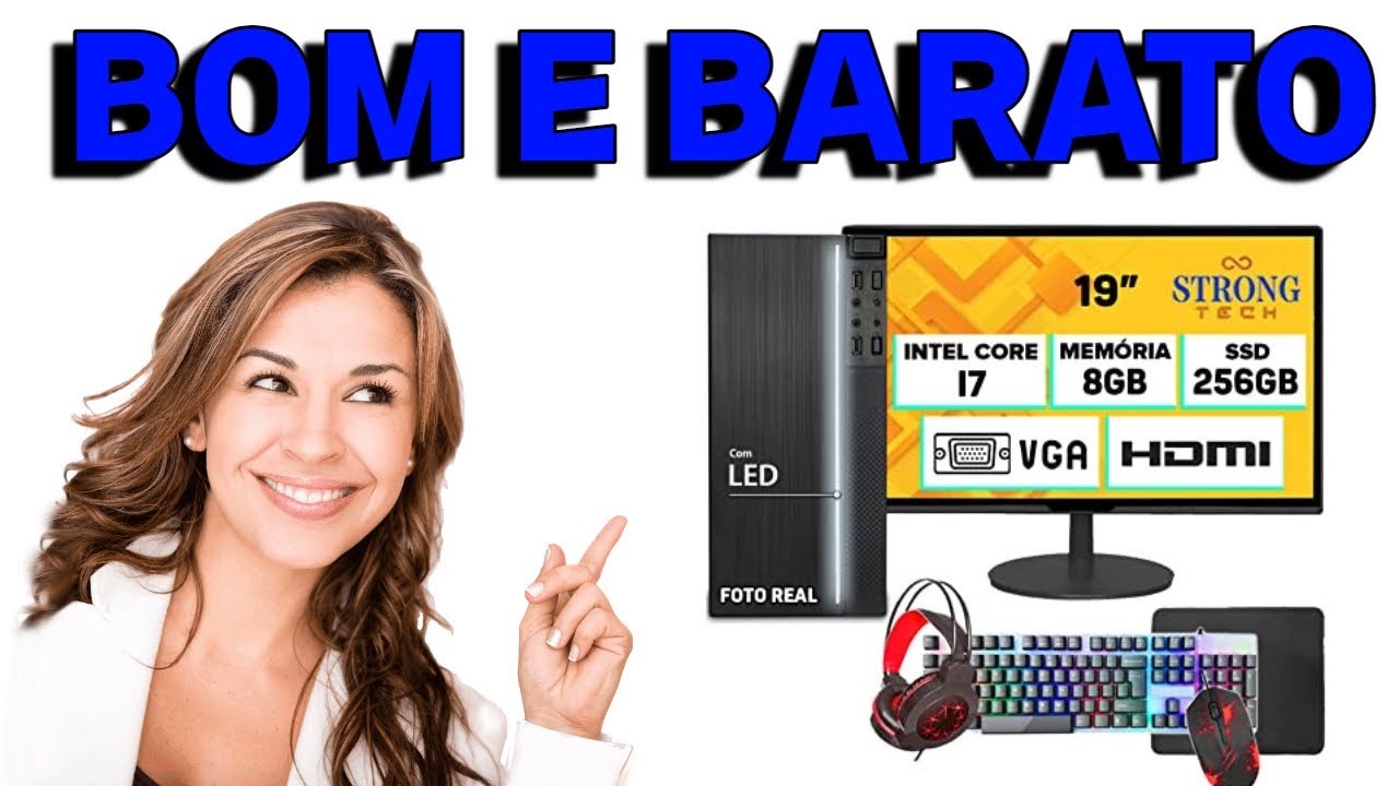 Computador Completo Kit Gamer Pc Intel Core i7 8GB SSD 256GB Monitor 19 ...