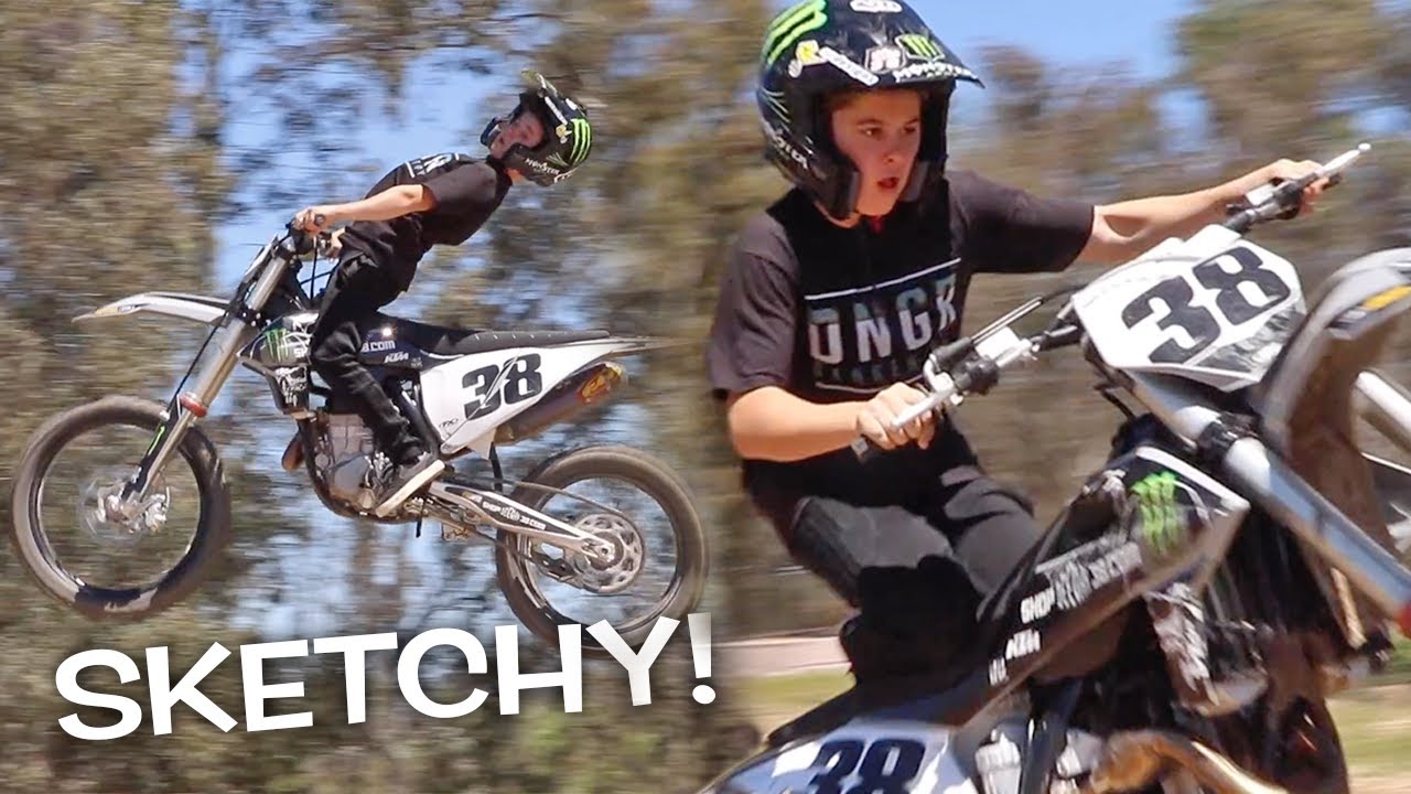 DANGERBOY HITS FREESTYLE RAMP ON DAD'S DIRT BIKE! - YouTube