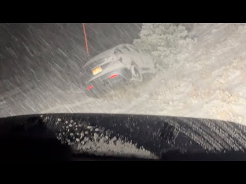 Tesla Crashes during surprise October snowstorm! - YouTube