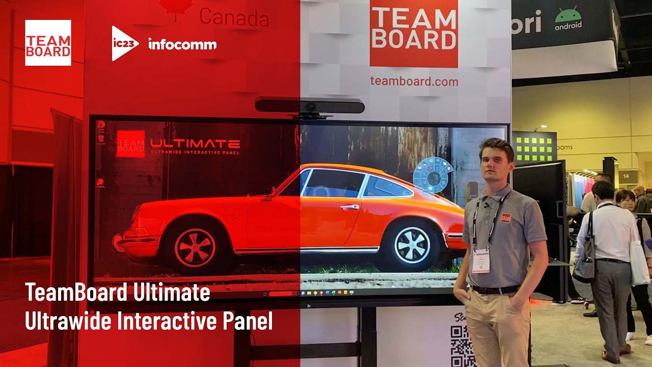 TeamBoard Ultimate Ultrawide Interactive Panel at Infocomm 2023 - YouTube