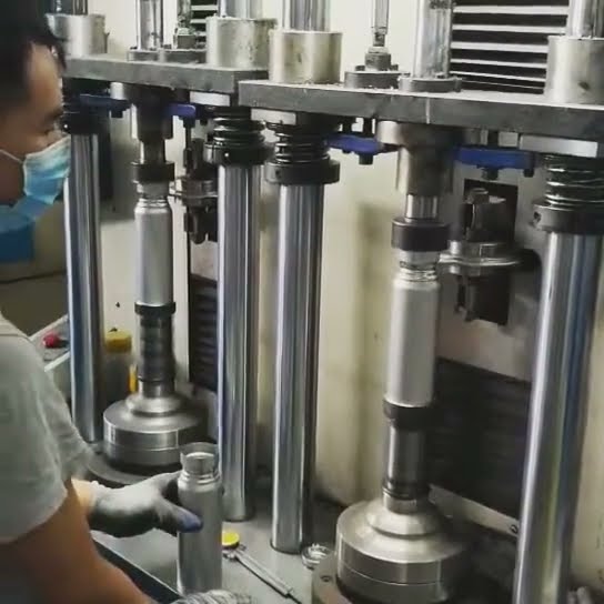 Vacuum flask insulated bottle making necking process - YouTube