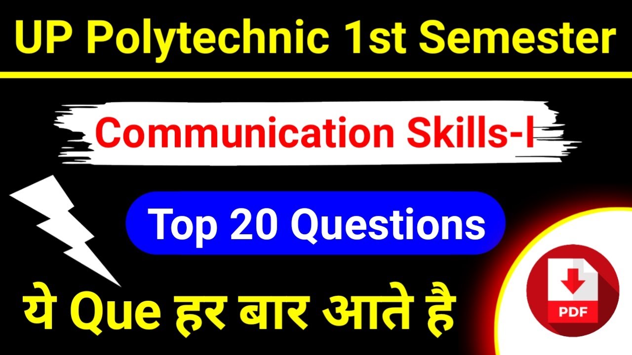 Communication Skills Polytechnic 1st Semester Important Questions 2024 ...