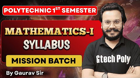 Mathematics-I | Mission Batch By Gtech Poly - YouTube