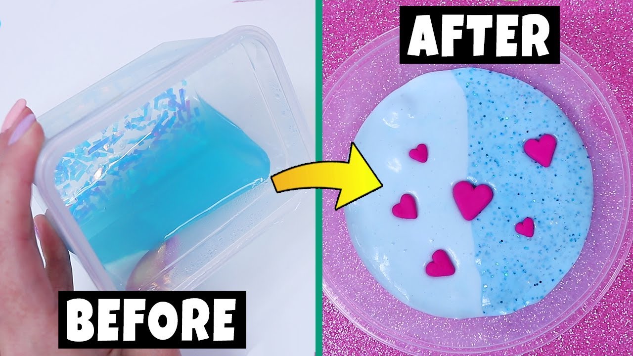 SLIME MAKEOVERS VALENTINES EDITION! Fixing old slime - YouTube