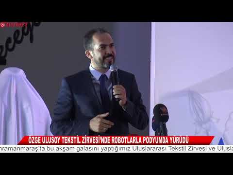 ÖZGE ULUSOY TEKSTİL ZİRVESİ’NDE  ROBOTLARLA PODYUMDA YÜRÜDÜ