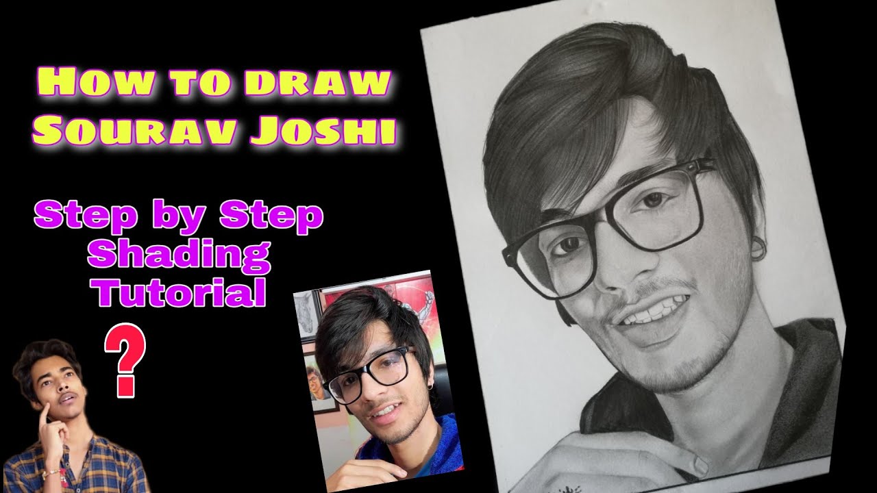 How to draw Sourav Joshi | Step by Step Shading Tutorial for beginners ...