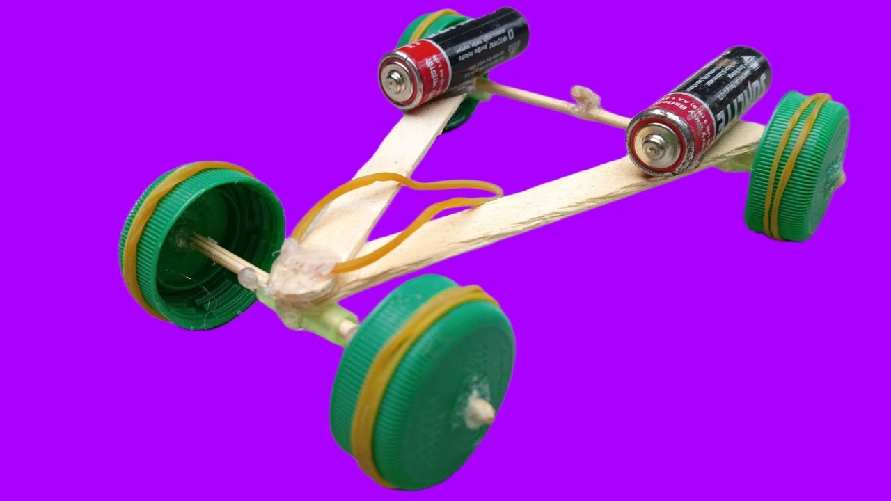How To Make a Mini Rubber Band Car (SIMPLE CAR TOY) - YouTube