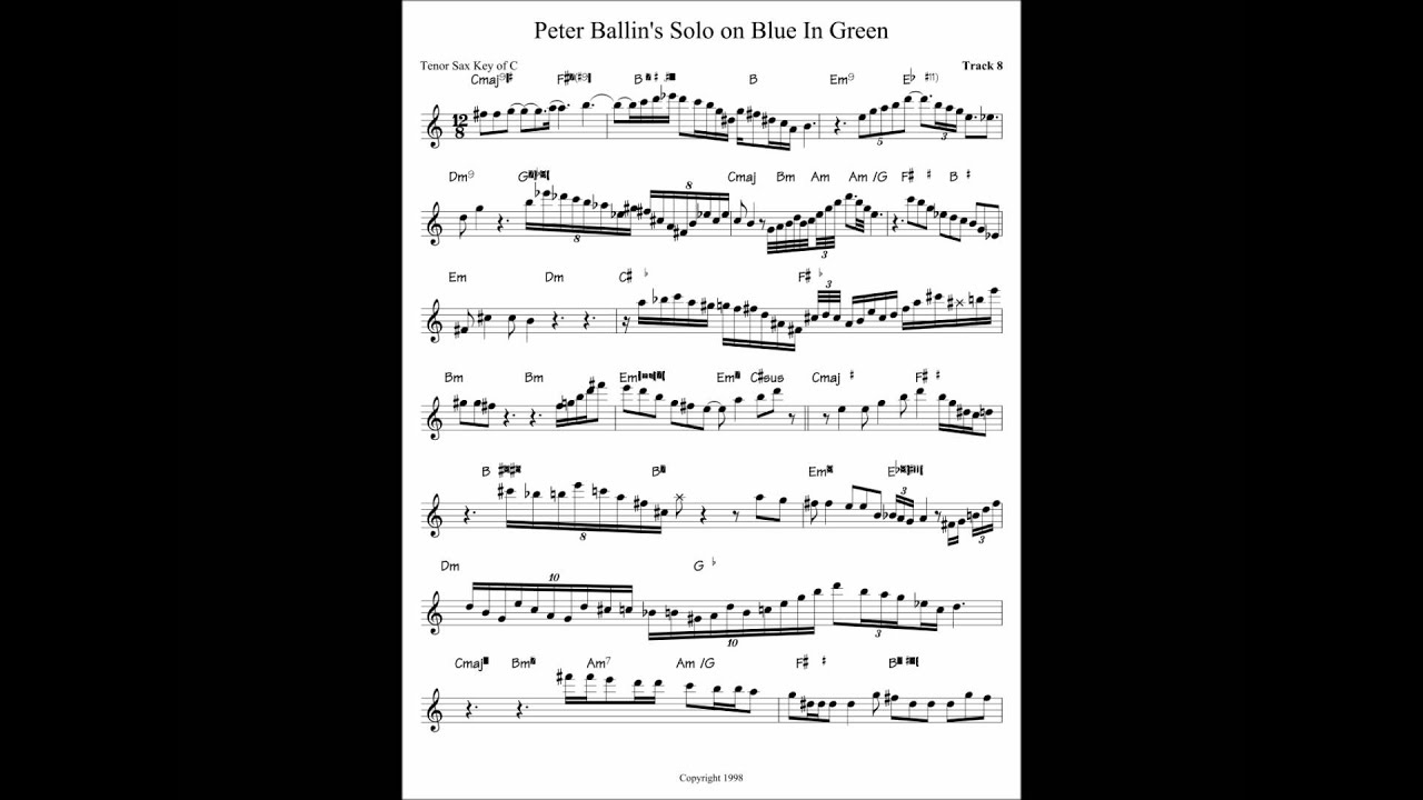 Peter Ballin "Blue In Green" solo - YouTube