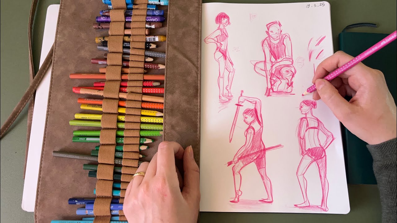 ASMR Drawing in my sketchbook ️🧡 - YouTube