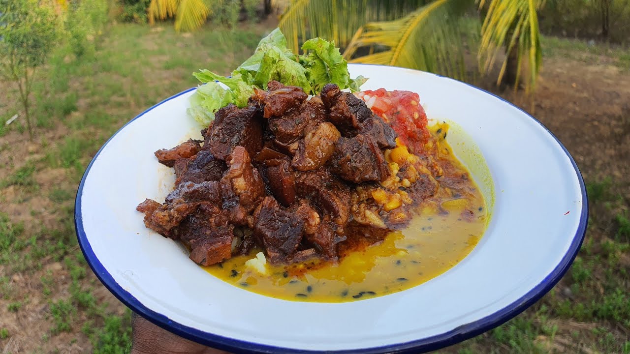 Stewed Lamb, Dhal, Rice & Tomatoes Choka - YouTube