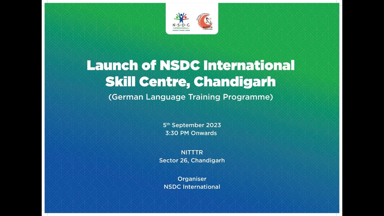 Launch of NSDC International Skill Centre, Chandigarh - YouTube