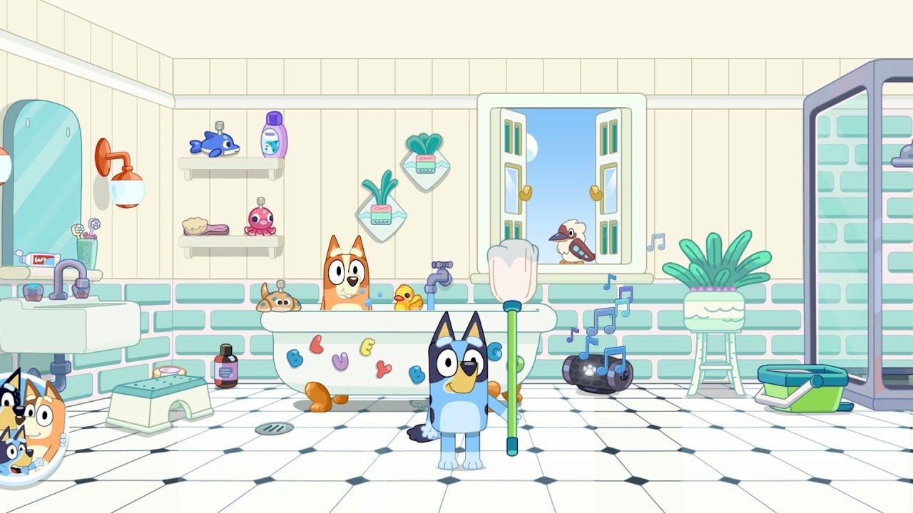 Bluey: Bathroom Cleaning Fun - YouTube