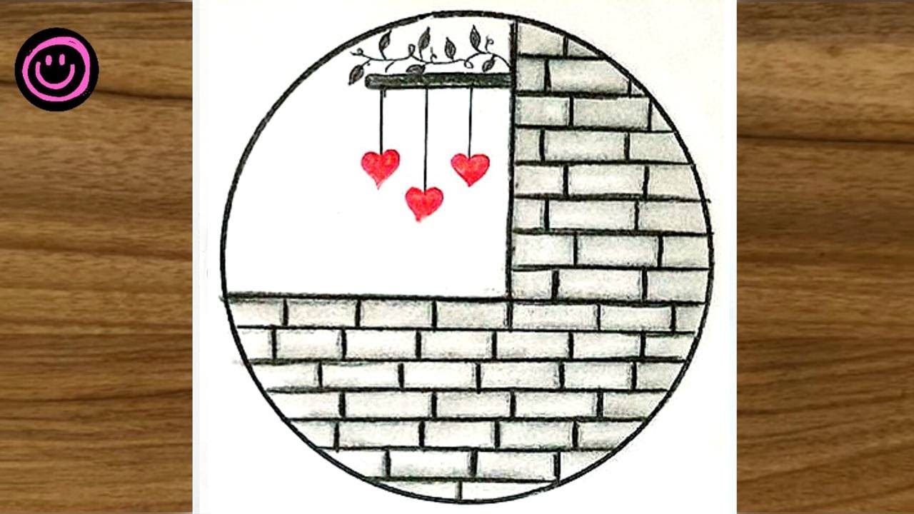 Very easy Red Heart Beautiful Circle Drawing Heart Red Pen Scenery ️ ...