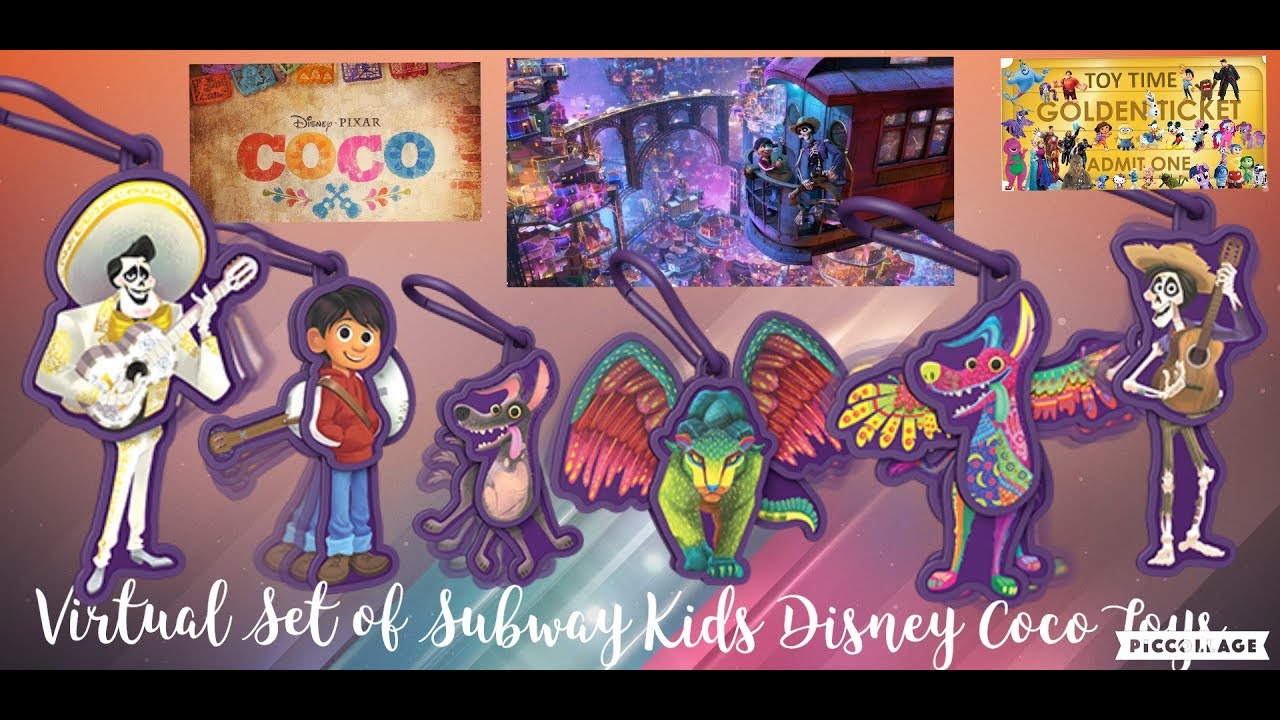 Full Virtual set of Subway Kids Disney Pixar Coco Keychain toys ...