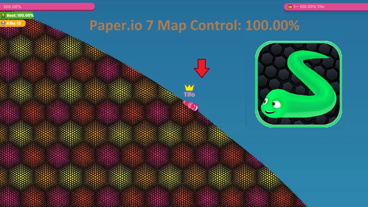 Paper.io 7 Map Control: 100.00% World Record [Slither.io] - YouTube