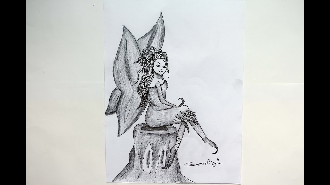 How To Draw Fairy With Beautiful Wings | Cool Drawing - YouTube