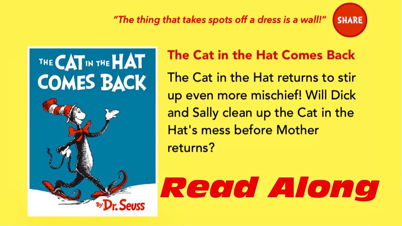 THE CAT IN THE HAT COMES BACK By Dr. Seuss - YouTube