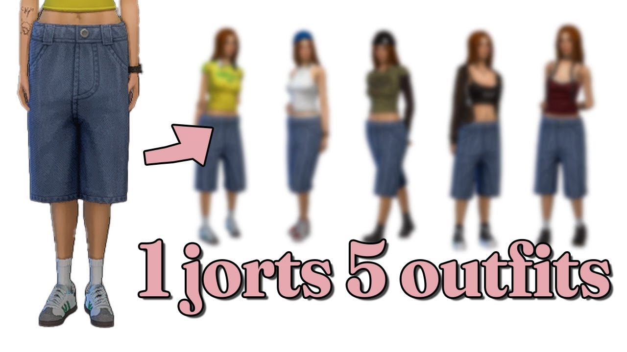 turn 1 jorts into 5 outfits | sims 4 create a sim \\ kailla ...