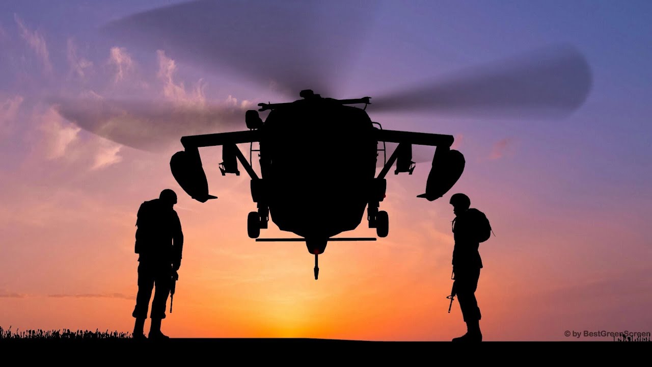 Black Hawk Helicopter Rising In The Sunset - free use - YouTube