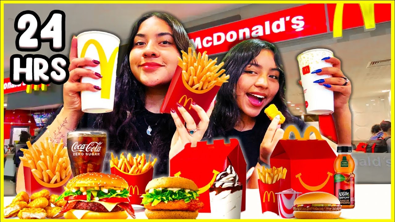 24 HORAS COMIENDO en MCDONALDS🍔🍟 | Michell Merlin - YouTube