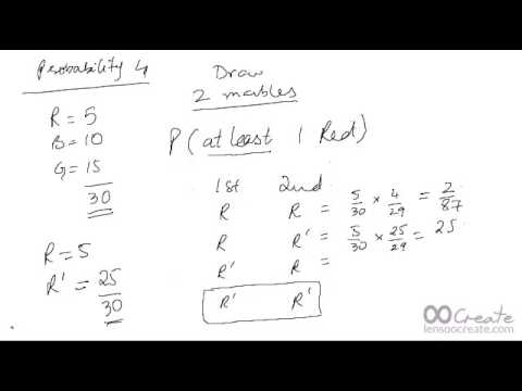 Probability04 - Probability of drawing marbles - Part 2 - YouTube