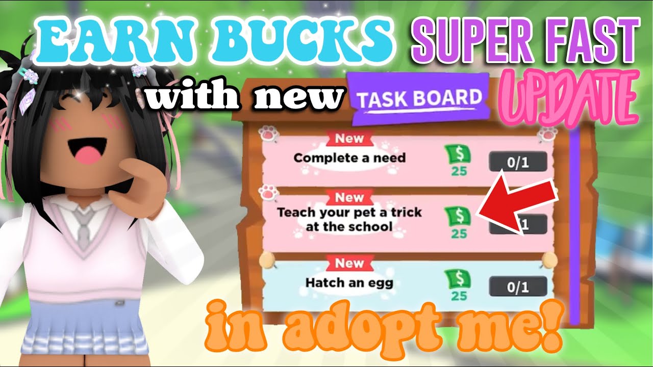 Earn MONEY With *NEW* TASK BOARD Update Coming To Adopt Me! Roblox ...