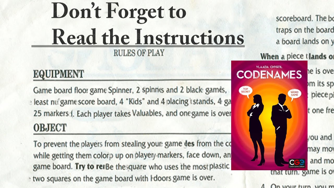 Don't ForgetTo Read The Instructions: Codenames - YouTube