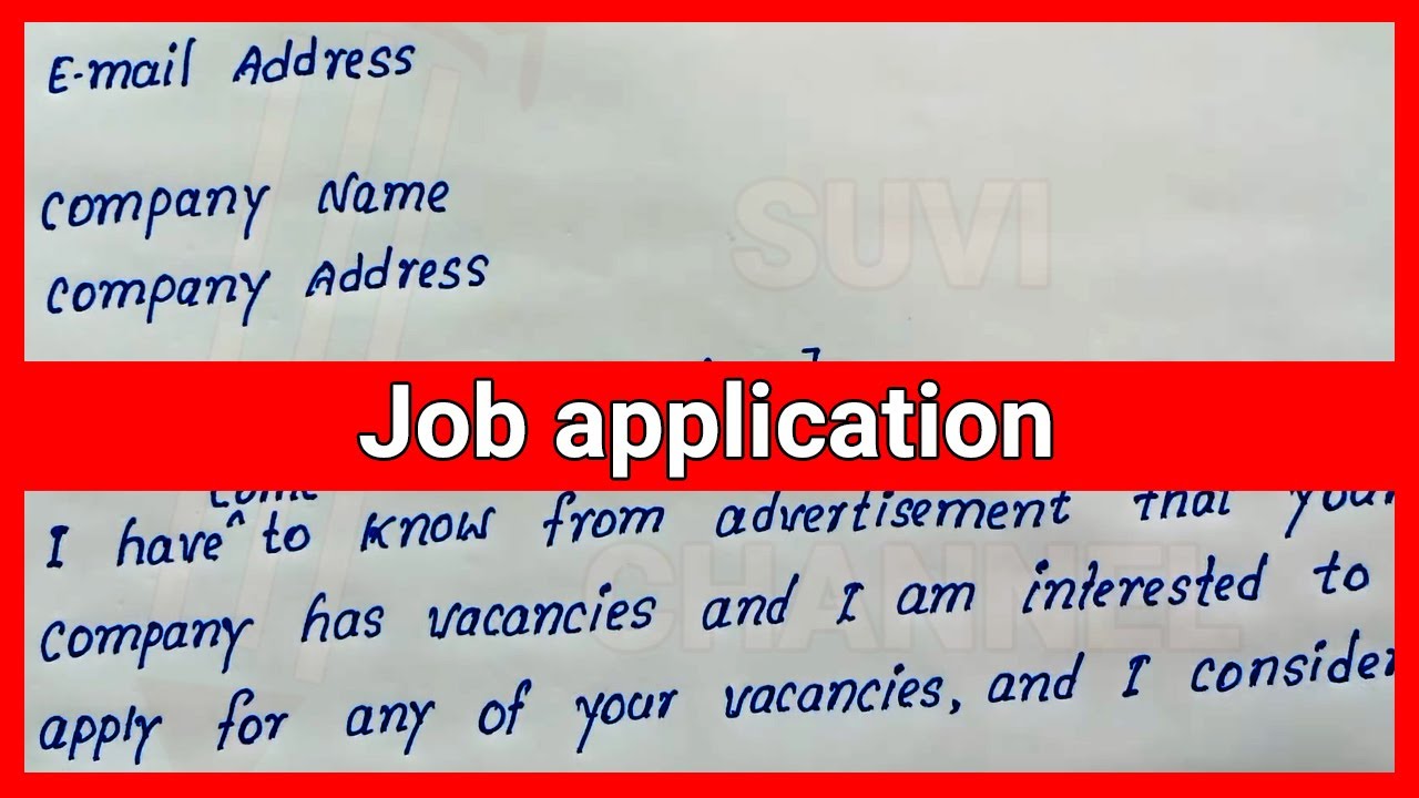 Job application format in English | Write Job application in English ...