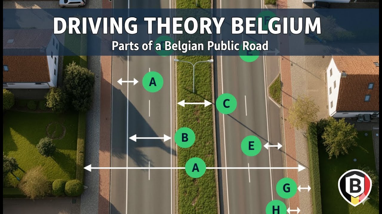 Parts of the Public Road Explained: Driving Theory Belgium - YouTube