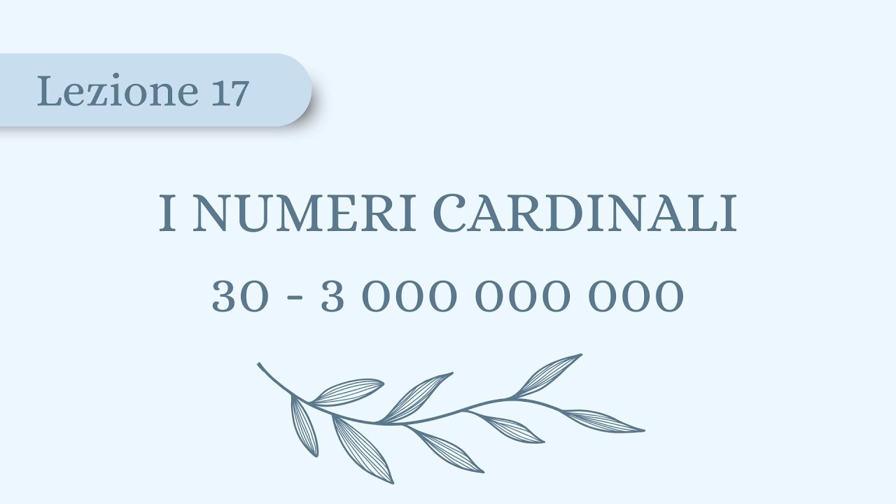 Glavni brojevi (30 - 3 000 000 000) - I numeri cardinali (A1.1 ...