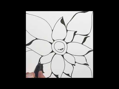 Free form Doodle #zentangledoodle extra large flower please subscribe ...