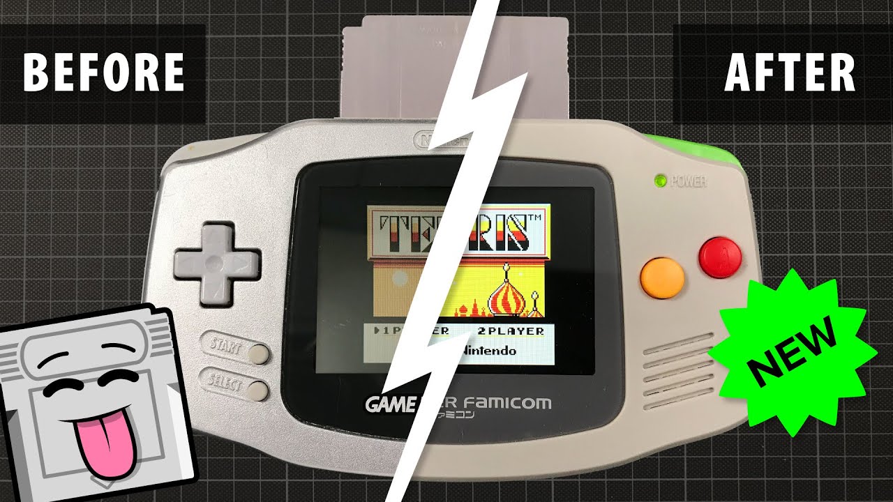 IPS V2 LCD Display and SNES Case Mod for my GAME BOY Advance - YouTube
