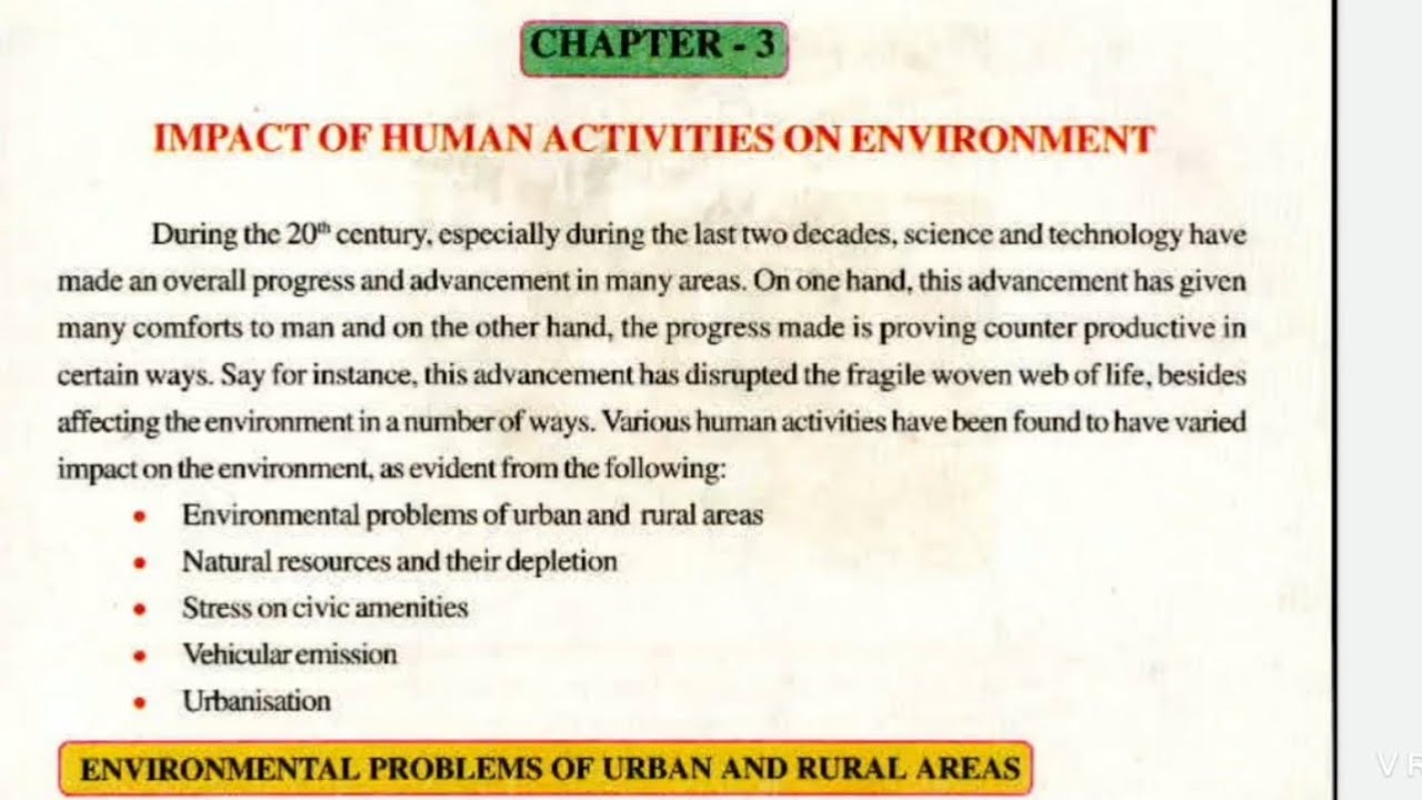 Impact Of Human Activities On Environment ( Chapter 3 , EVS, 11th Class ...