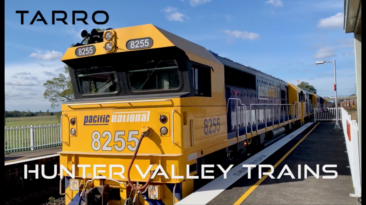 Trains in the Hunter Valley - At Tarro Station; massive coal, freight ...